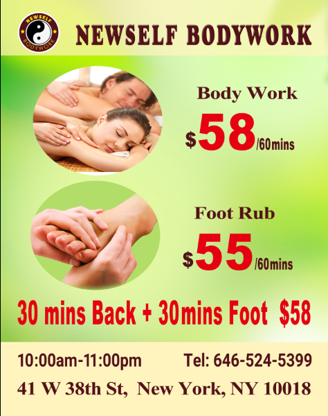 Newself Bodywork | Bodywork & Foot Rub New York,NY 10018
